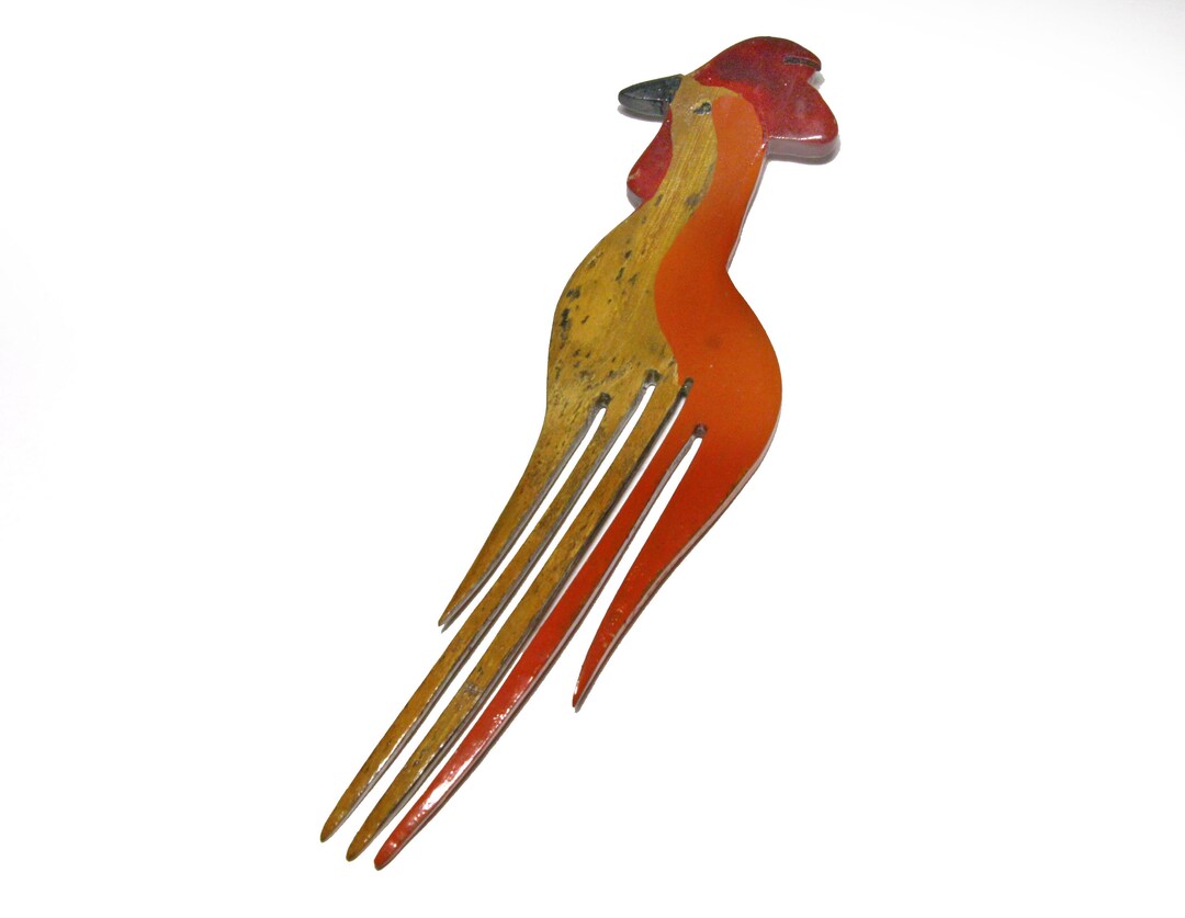 Vintage Wooden Rooster Hair Comb - Circa 1950's - Etsy