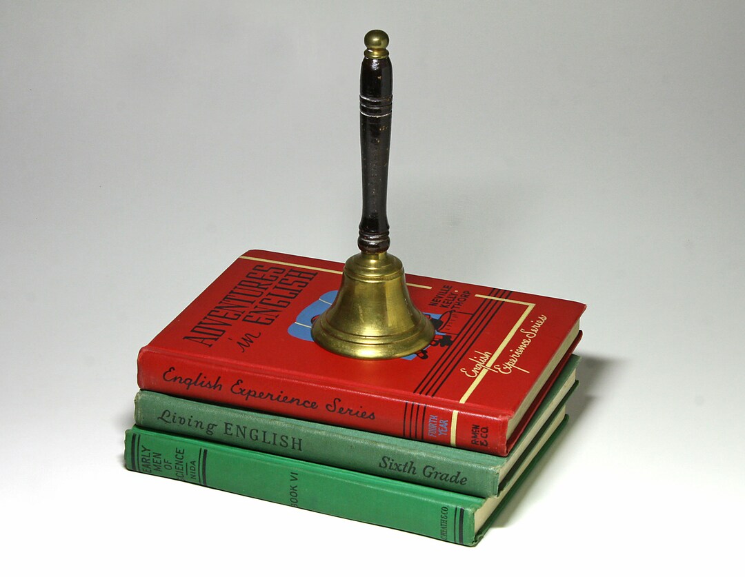 Vintage School Bell With Long Handle - Circa Early 1940's - Etsy