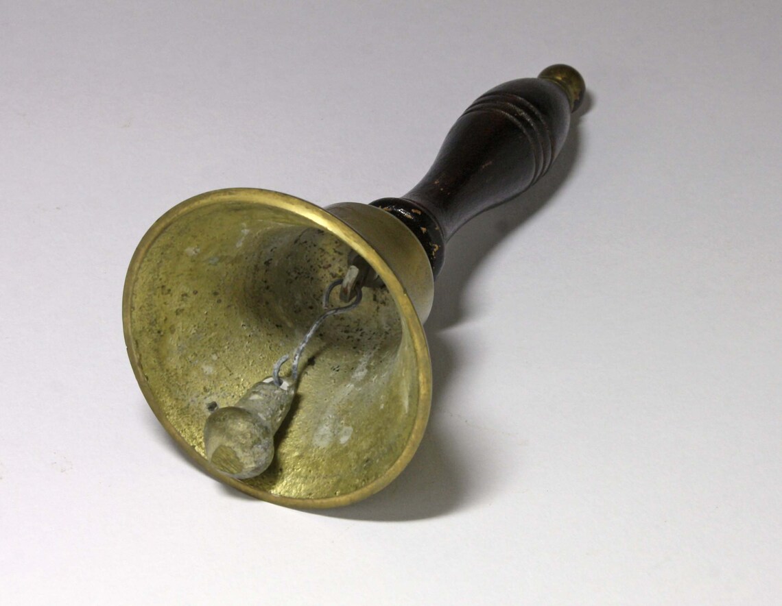 Vintage Small Bronze School Bell Circa 1950's - Etsy