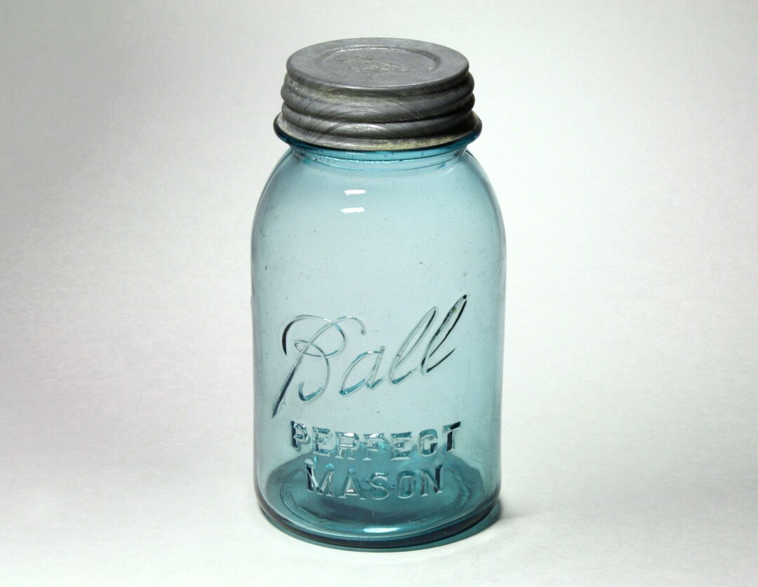 Vintage Ice Blue Ball Mason Jar With Original Lid - Etsy