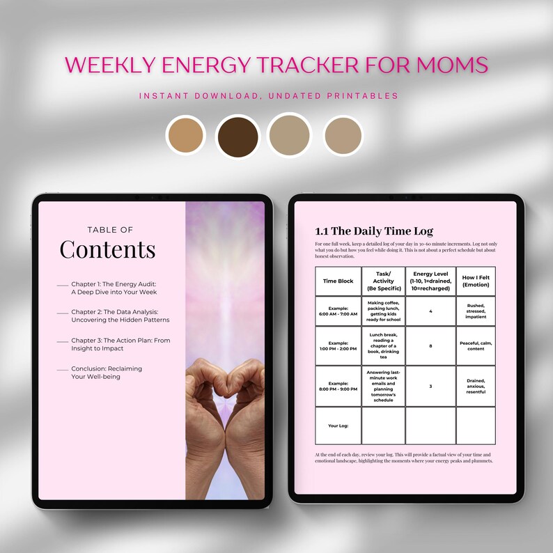 Weekly Energy Tracker for Moms | Printable Self-care Planner | Digital ...