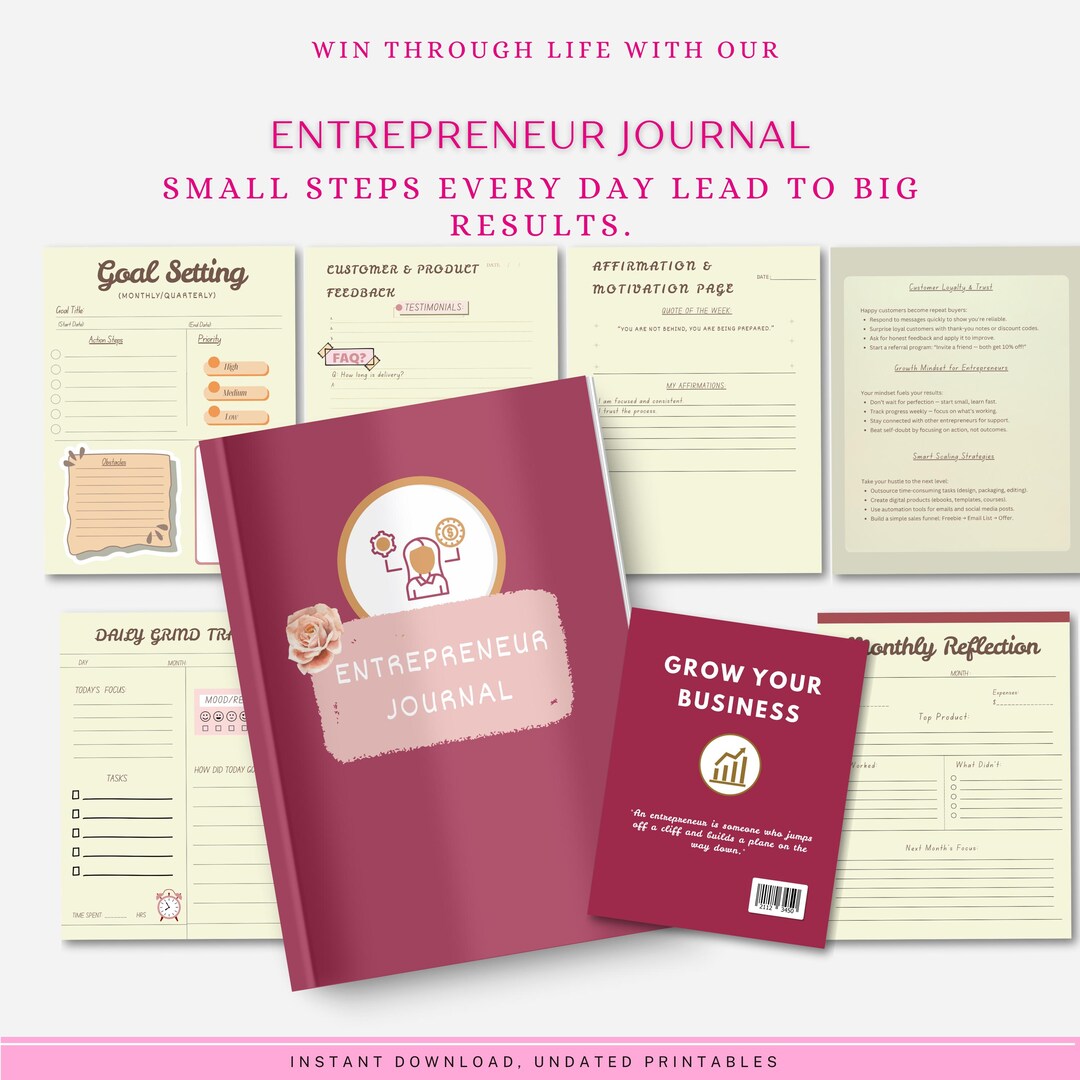 Entrepreneur Journal and Business Planner Guided Workbook for Women ...