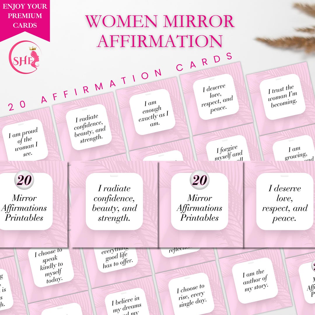 20 Mirror Affirmations for Women | Self-love Printable Cards ...