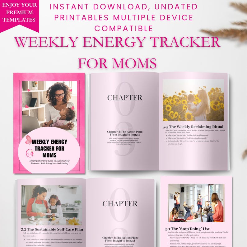 Weekly Energy Tracker for Moms | Printable Self-care Planner | Digital ...