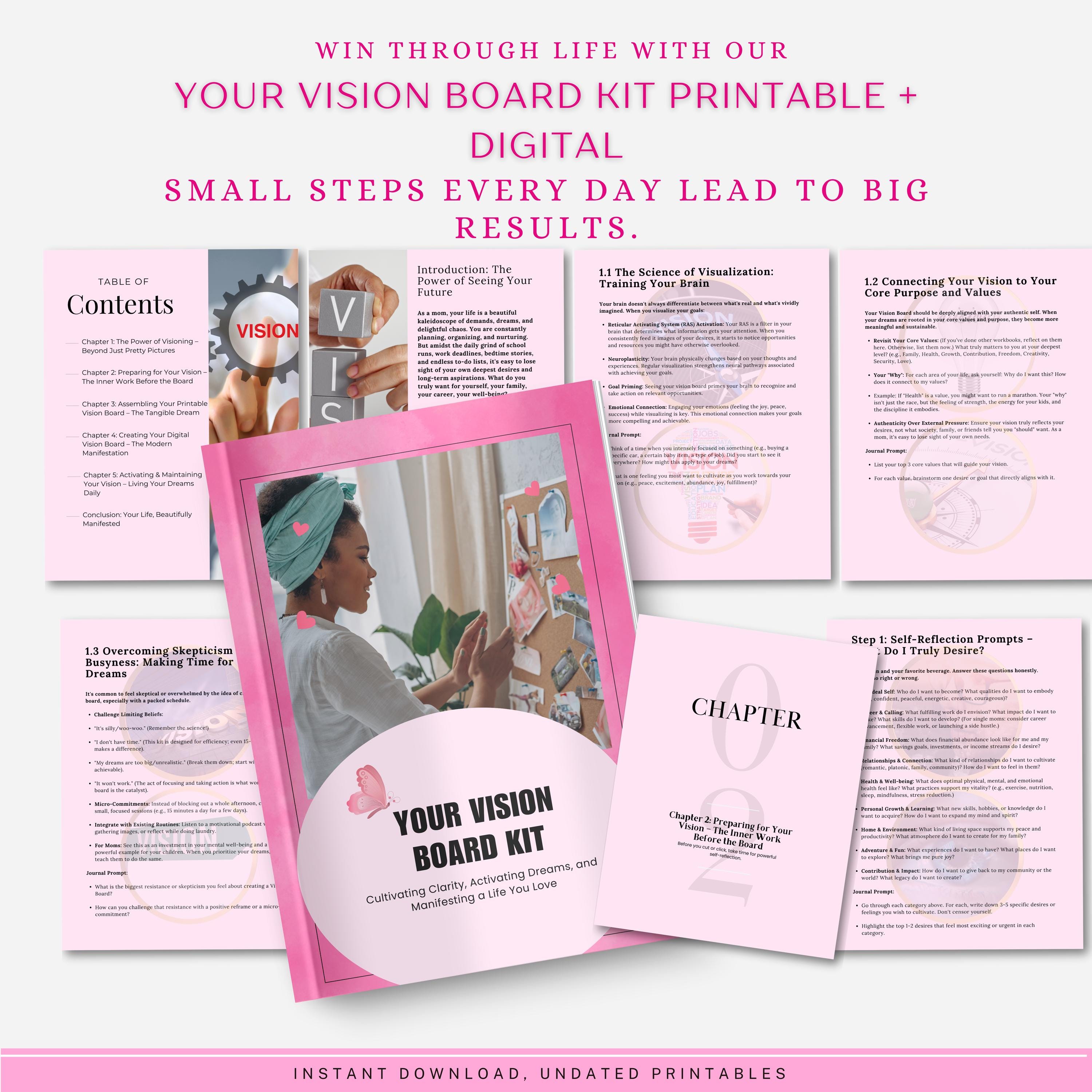 Vision Board Kit | Printable Vision Board | Digital Planning Tool ...