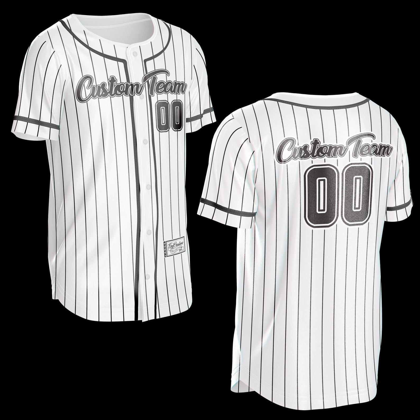 Custom Pinstriped Baseball Jersey, Button-up Baseball Jersey, White ...
