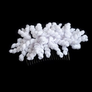 Wedding Comb With Freeform Flowers, Bridal Headpiece, Handmade Crochet ...