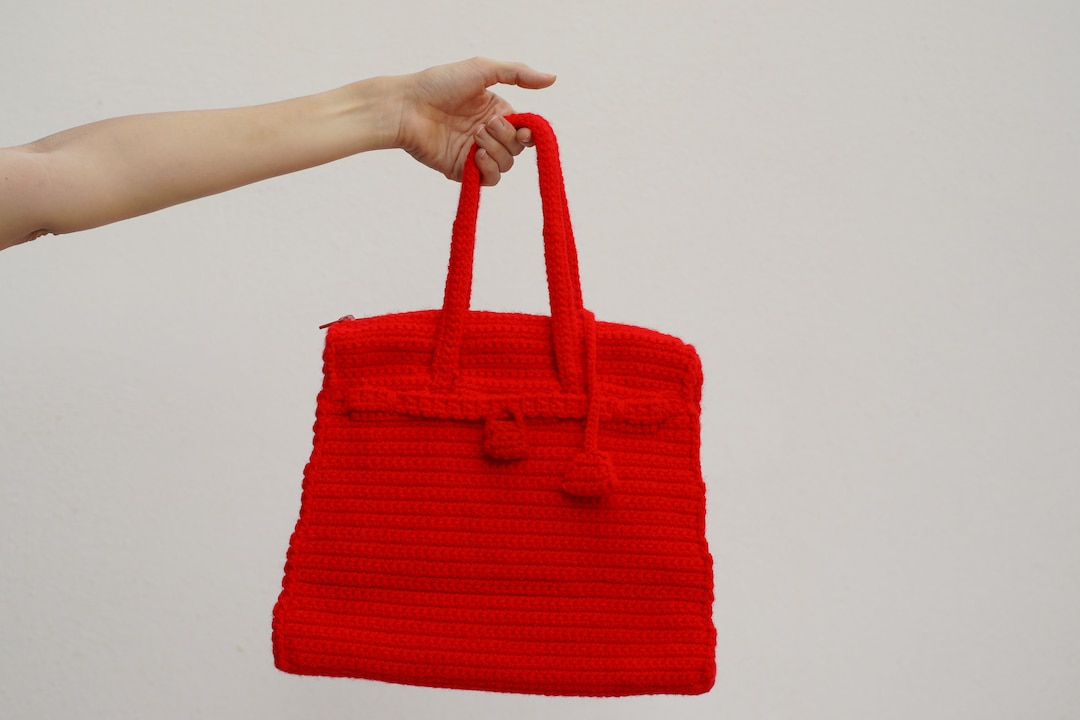 Red crochet bag medium luxury purse medium bag luxury - Etsy 日本