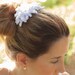 Wedding Comb With Freeform Flowers, Bridal Headpiece, Handmade Crochet ...