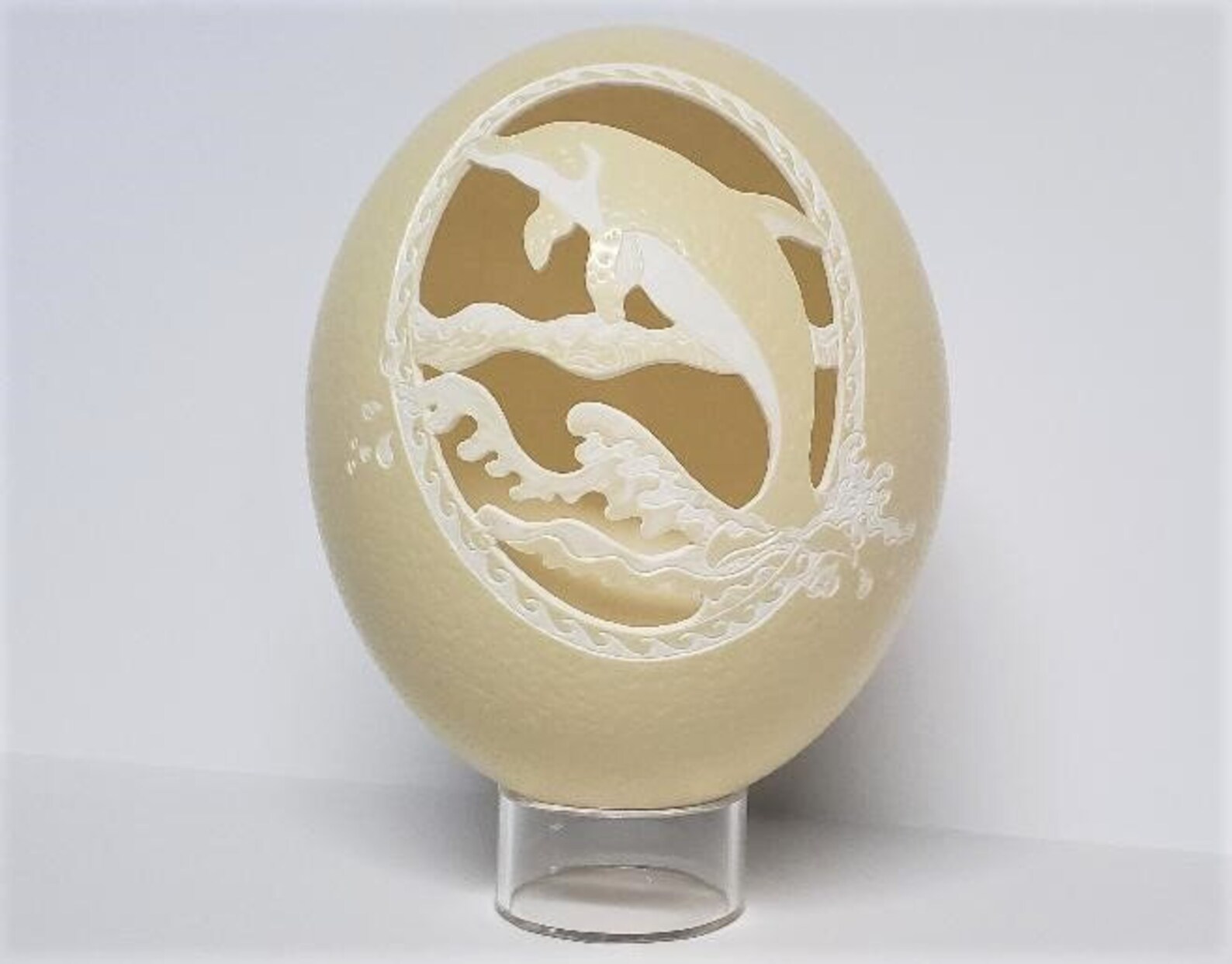 Carved Dolphin Ostrich Egg - Etsy