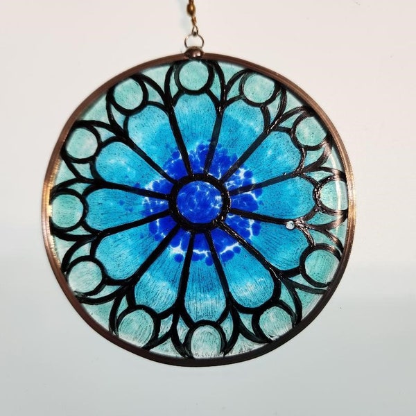 Aqua Stained Glass - Etsy