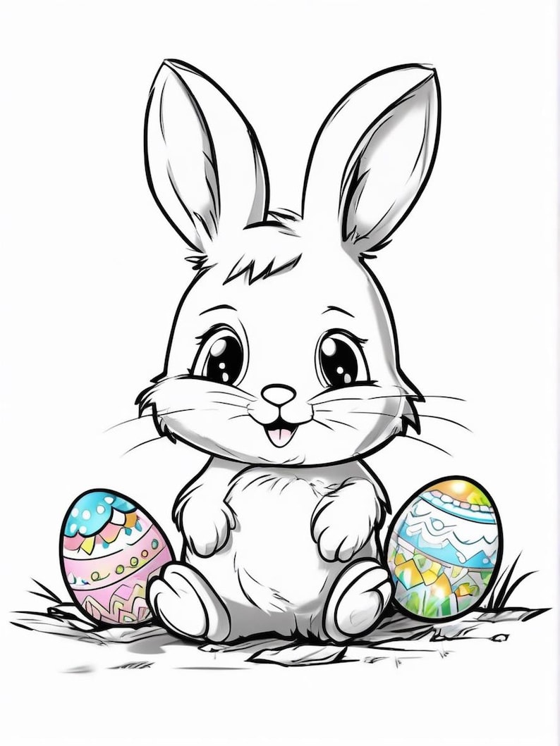 Easter Coloring Book for Kids - 70 Cute Printable Pages - Happy Bunny ...