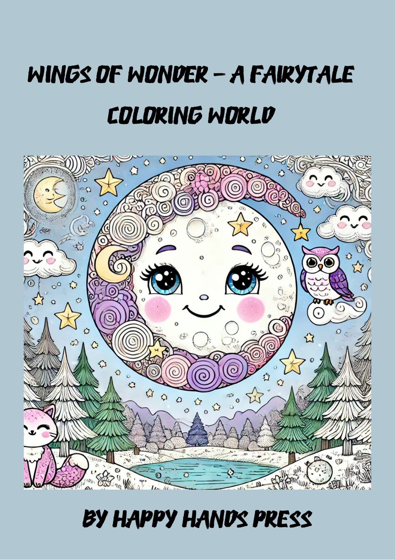 Fairytale Fantasy Coloring Book for Kids - 53 Printable Pages - Cute ...