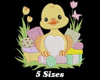 Duckling Embroidery Pattern Download, Easter Duck Embroidery Design ...
