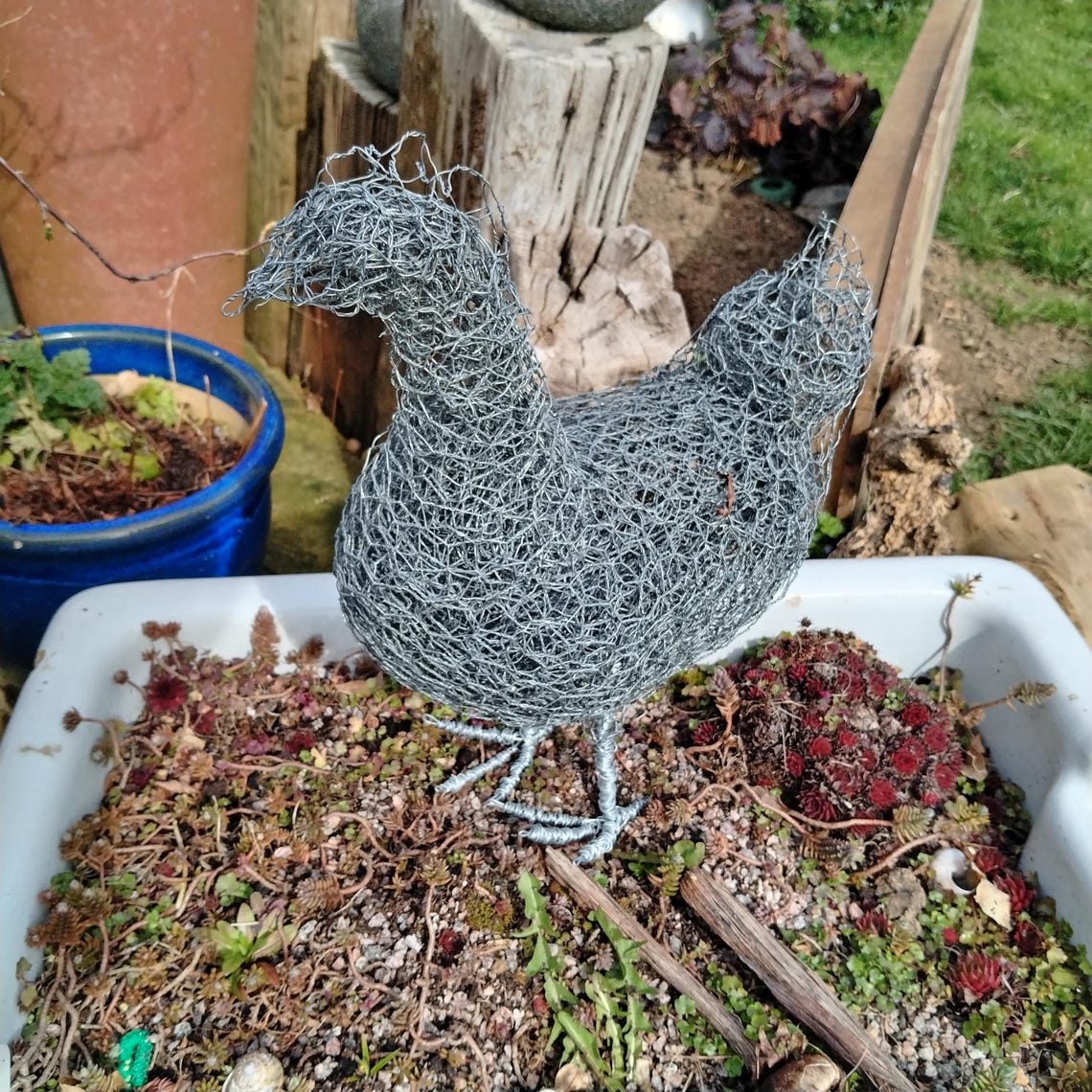 Handmade Chicken Wire Chicken Sculpture ~ Garden Art - Etsy