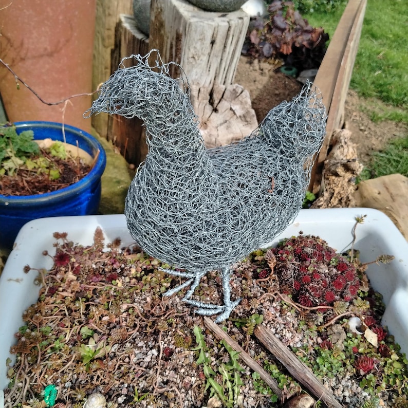 Handmade Chicken Wire Chicken Sculpture ~ Garden Art - Etsy