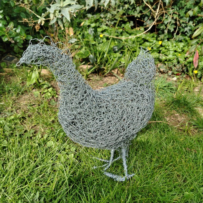 Handmade Chicken Wire Chicken Sculpture ~ Garden Art - Etsy