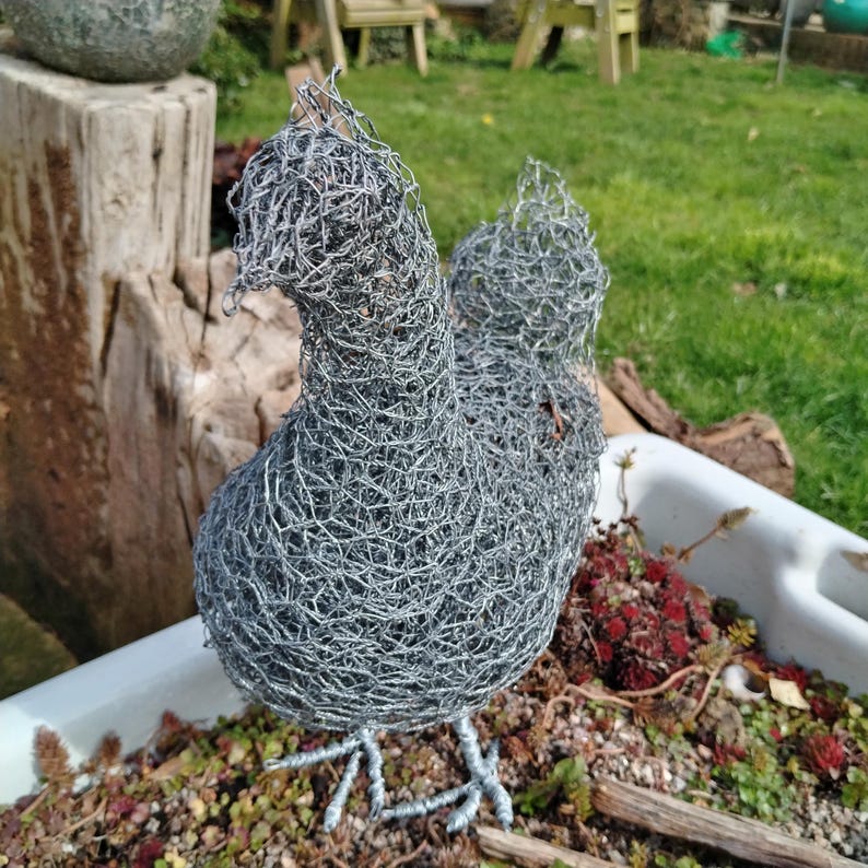 Handmade Chicken Wire Chicken Sculpture ~ Garden Art - Etsy