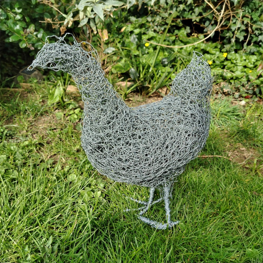 Handmade Chicken Wire Chicken Sculpture ~ Garden Art - Etsy