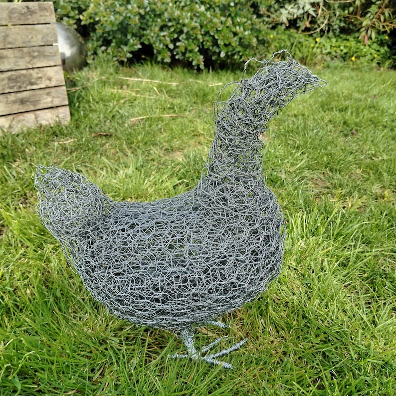 Handmade Chicken Wire Chicken Sculpture ~ Garden Art - Etsy