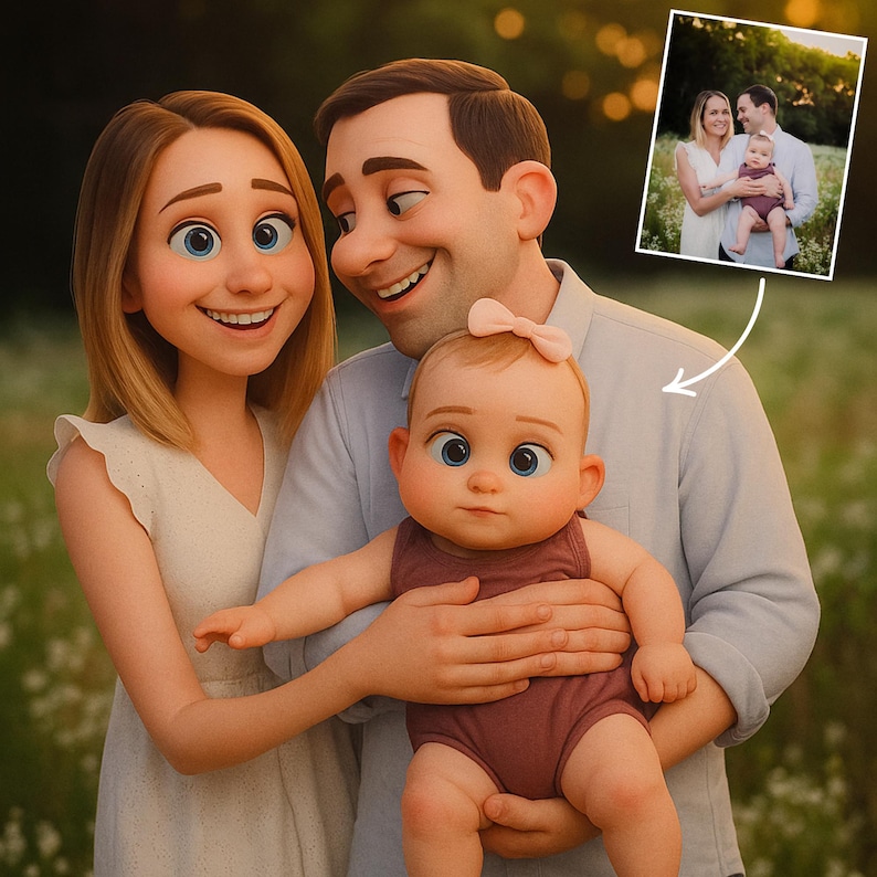 3D Pixar Portrait Gift | Personalized Digital Artwork | Custom Pixar ...