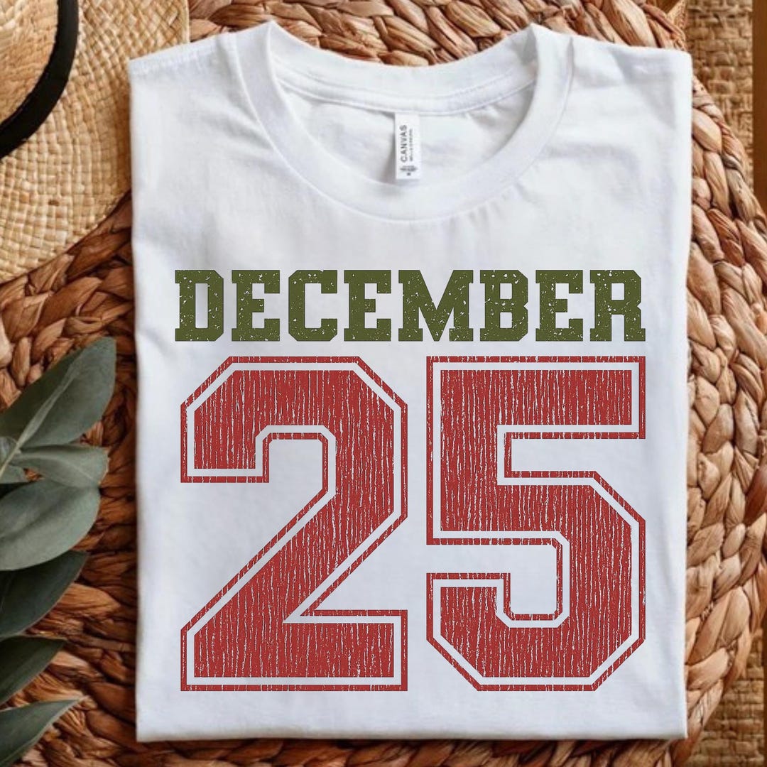 Distressed December 25 PNG SVG, Vintage Christmas SVG Designs, December ...