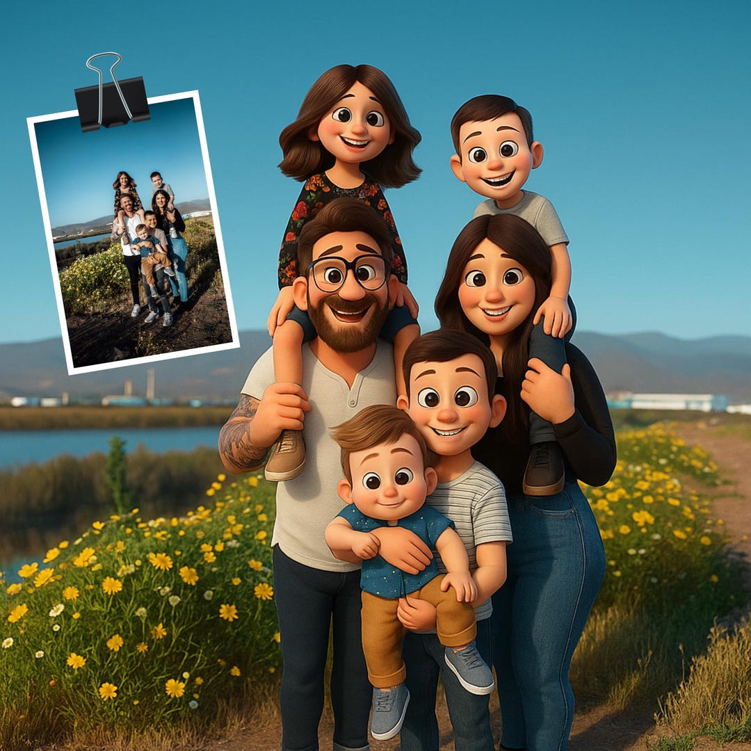 3D Pixar Portrait Gift | Personalized Digital Artwork | Custom Pixar ...