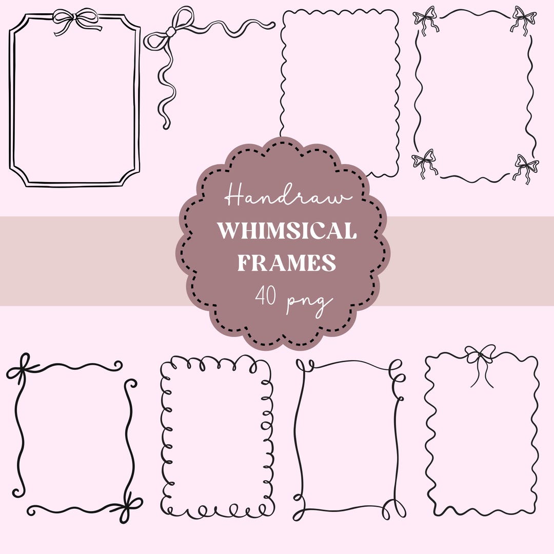 Hand-drawn Frames, Hand-drawn Border Clipart, Doodle Frames PNG, Wavy ...