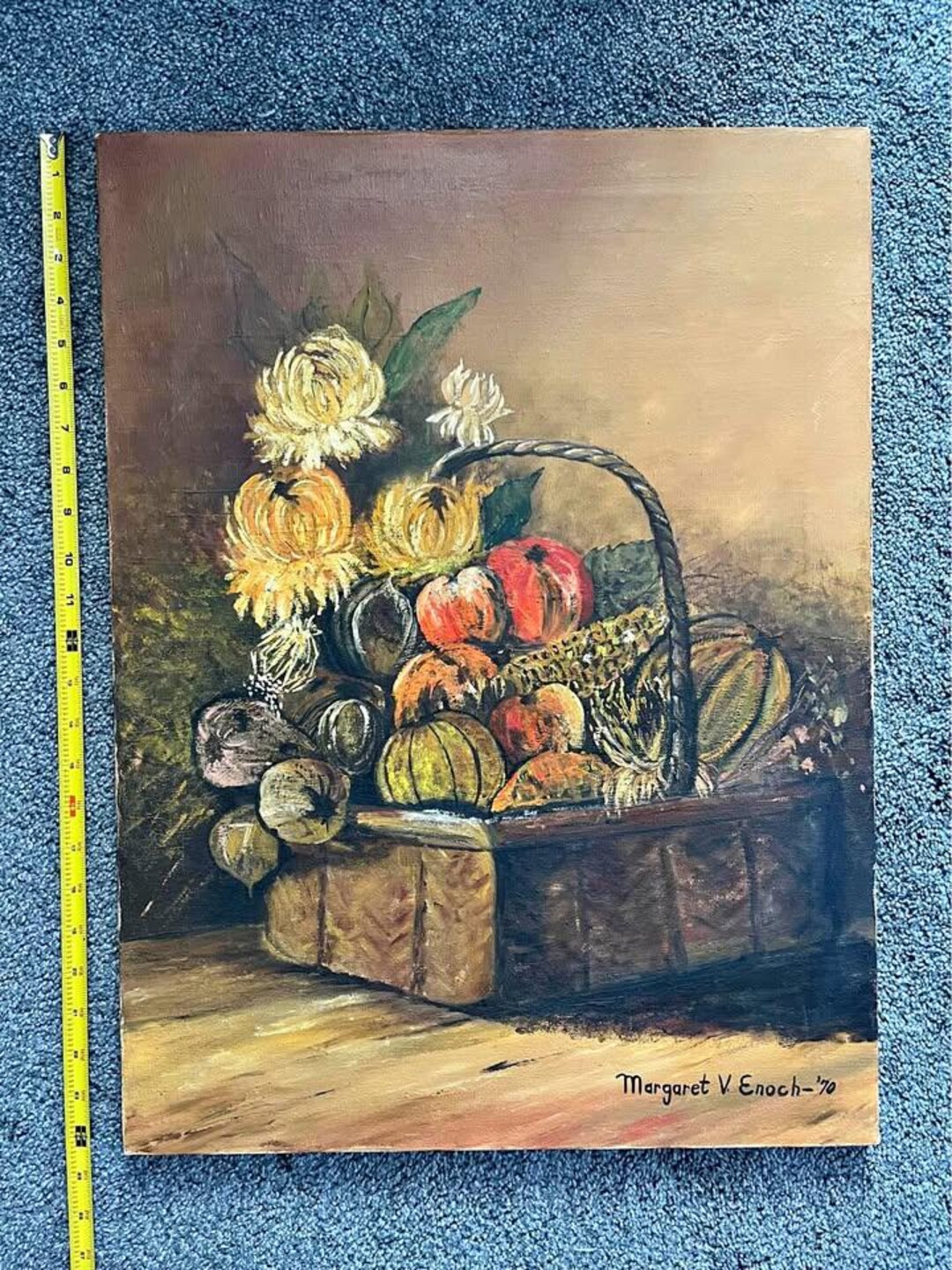 Vintage 1970 Signed Still Life Painting by Margaret V. Enoch, Original ...