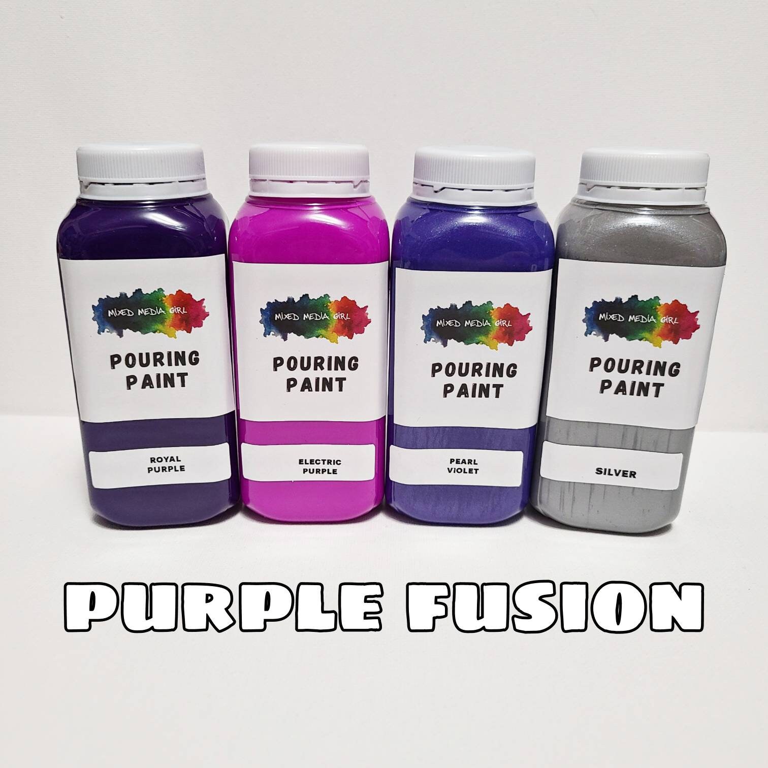 Purple Fusion 8 ounce acrylic pouring paint set ready to | Etsy