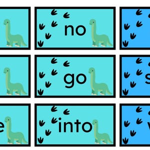 Tricky Words Flashcards Dinosaur Theme - Etsy