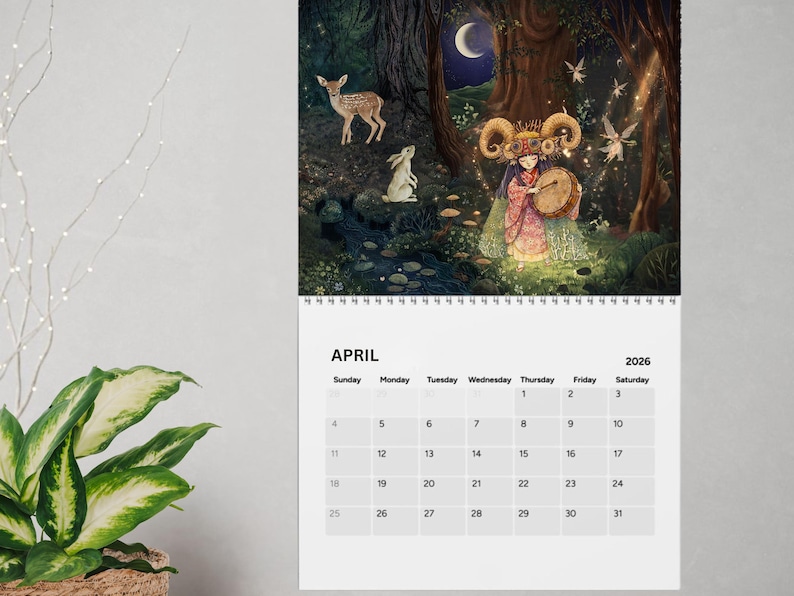 2026 Magical Forest Calendar - Fantasy & Witchy Illustrated Wall ...