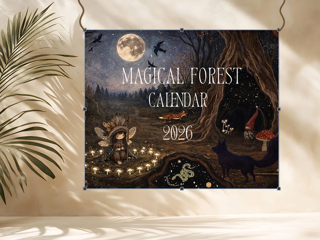 2026 Magical Forest Calendar - Fantasy & Witchy Illustrated Wall ...