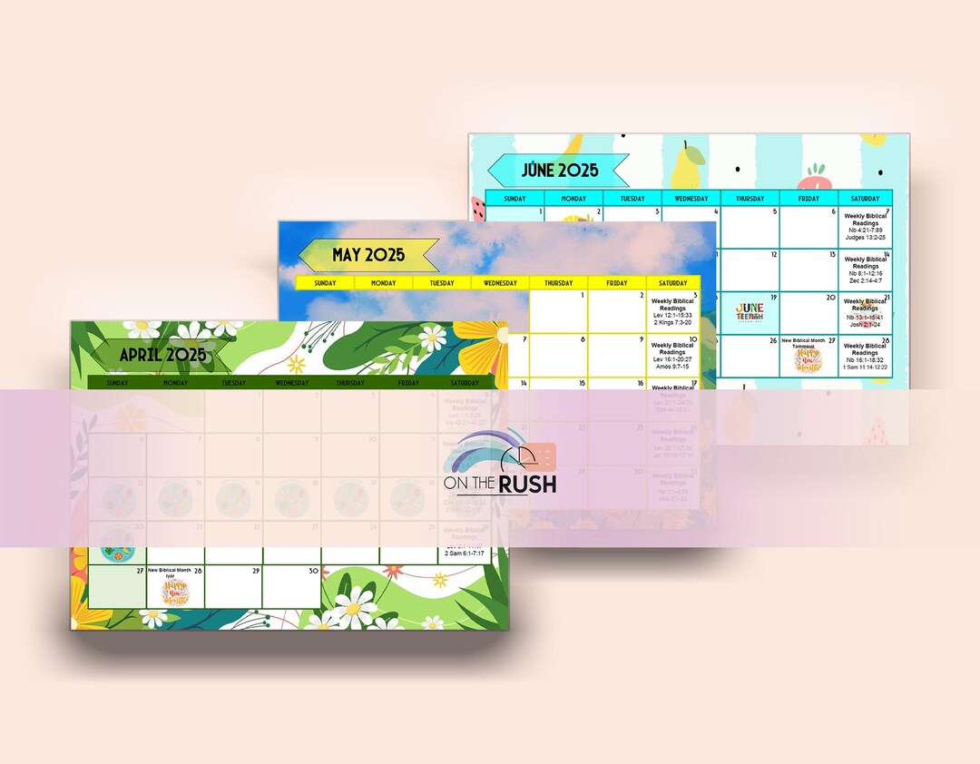 2025 Biblical Calendar – Monthly Planner With Weekly Bible Readings ...