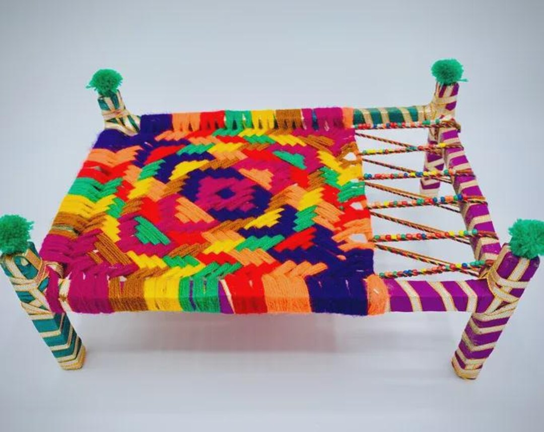 Handcrafted Mini Charpai | Traditional Wooden Art Piece | Distinctive ...