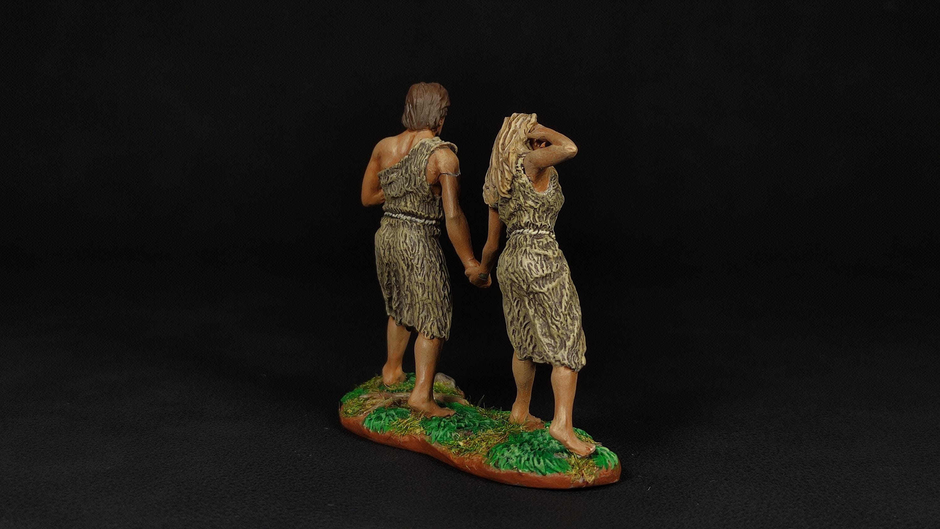 Collectible Painted TIN Miniature Adam and Eve Leaving the Garden of ...