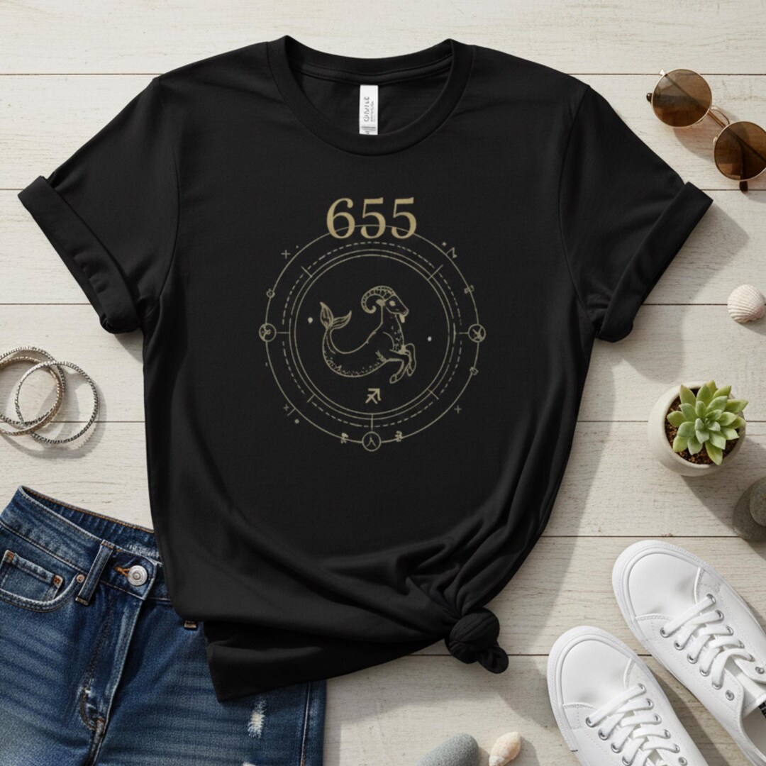 Angel Number 655 Capricorn Shirt, Celestial Sea Goat T-shirt, Zodiac ...