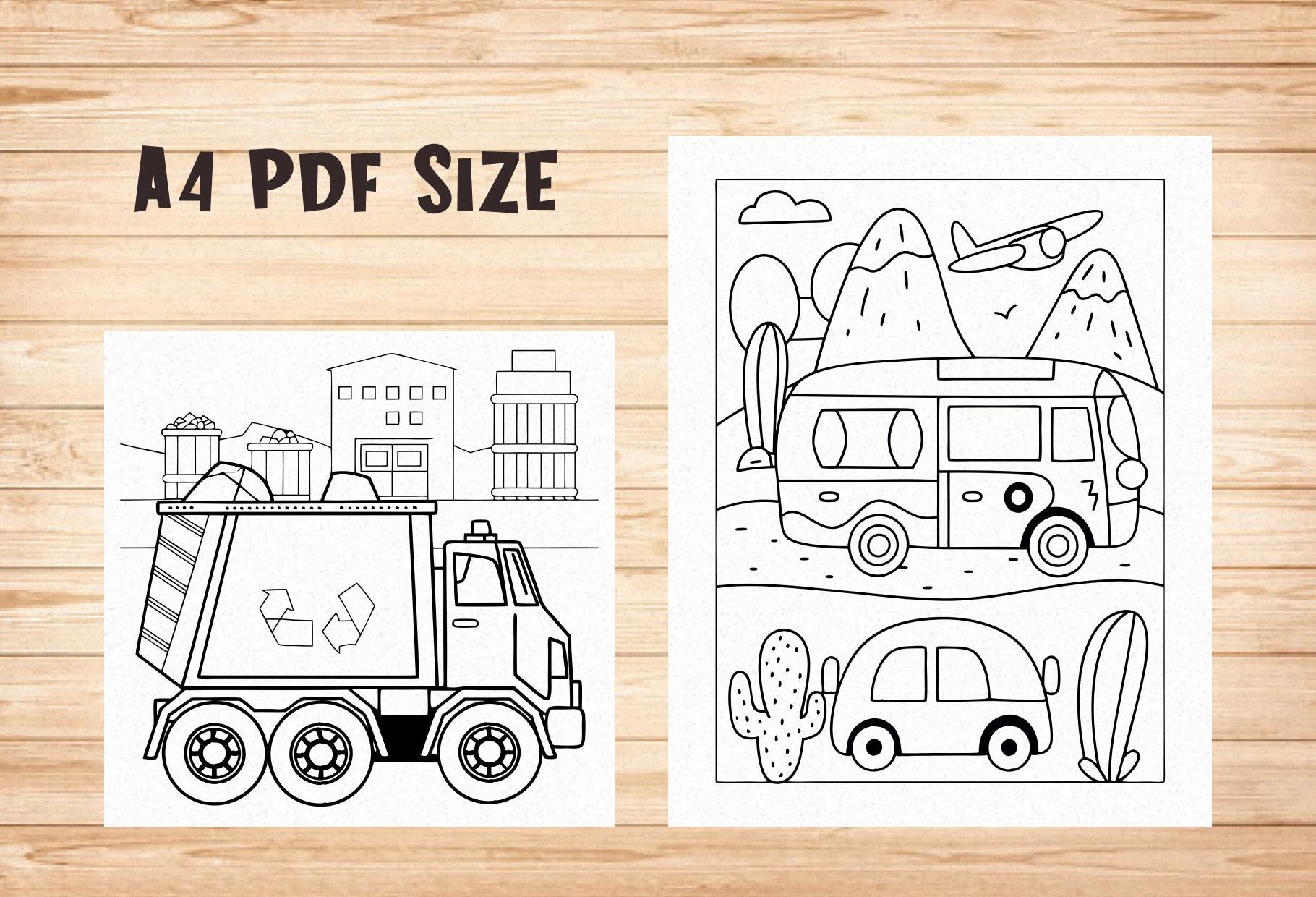 Vehicles Colouring Worksheet | Printable Transportation Coloring Page ...
