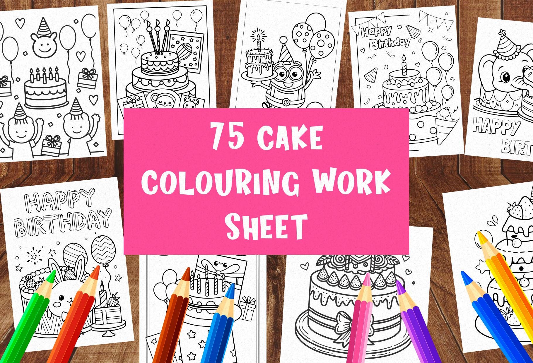 Cake Coloring Worksheet | Fun Bakery Activity Sheet for Kids ...