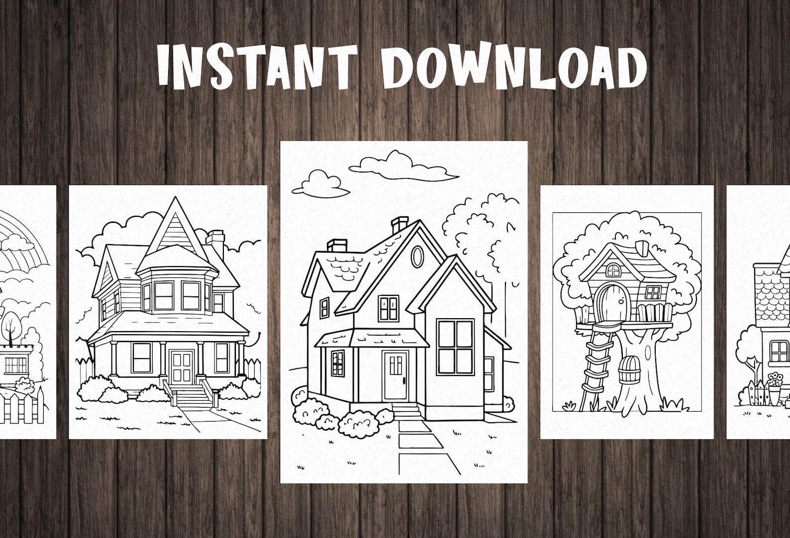Home Coloring Worksheet: Fun Printable Activity Sheet (digital Download ...
