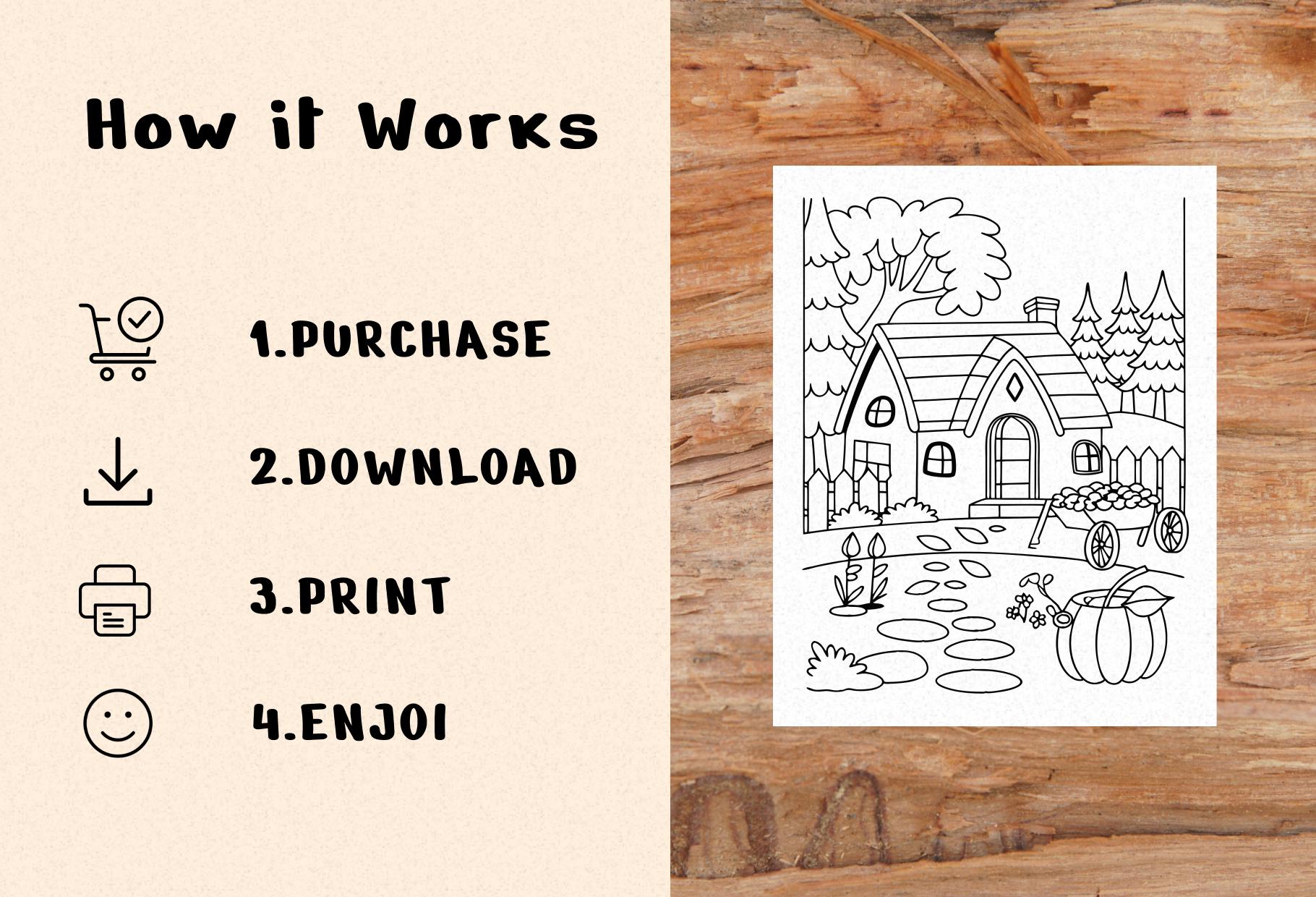 Home Coloring Worksheet: Fun Printable Activity Sheet (digital Download ...