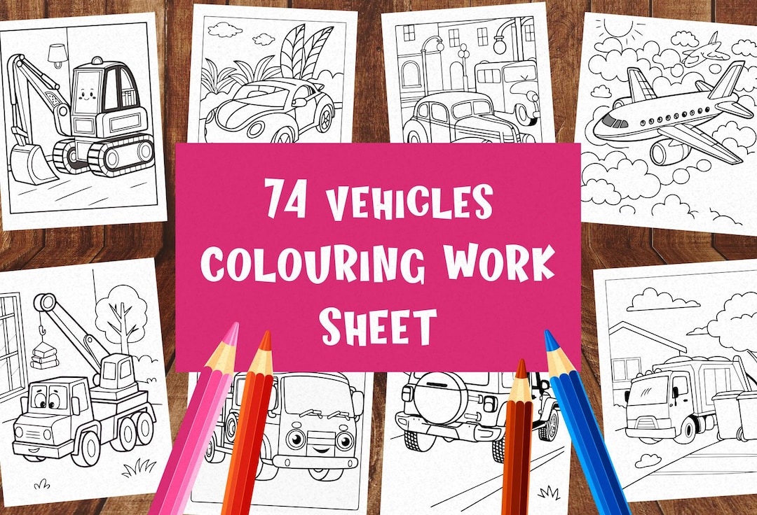 Vehicles Colouring Worksheet | Printable Transportation Coloring Page ...