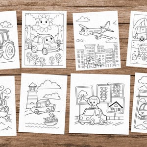 Vehicles Colouring Worksheet | Printable Transportation Coloring Page ...
