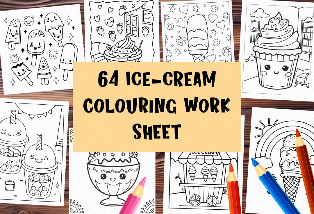 Sweet Desserts Coloring Sheet | Printable Ice Cream Worksheet for ...