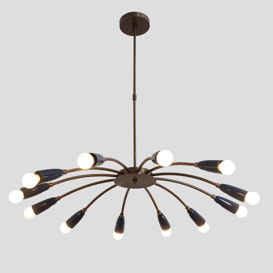 Modern Sputnik Chandelier With 12 Bulbs • Vintage Inspired Ceiling ...