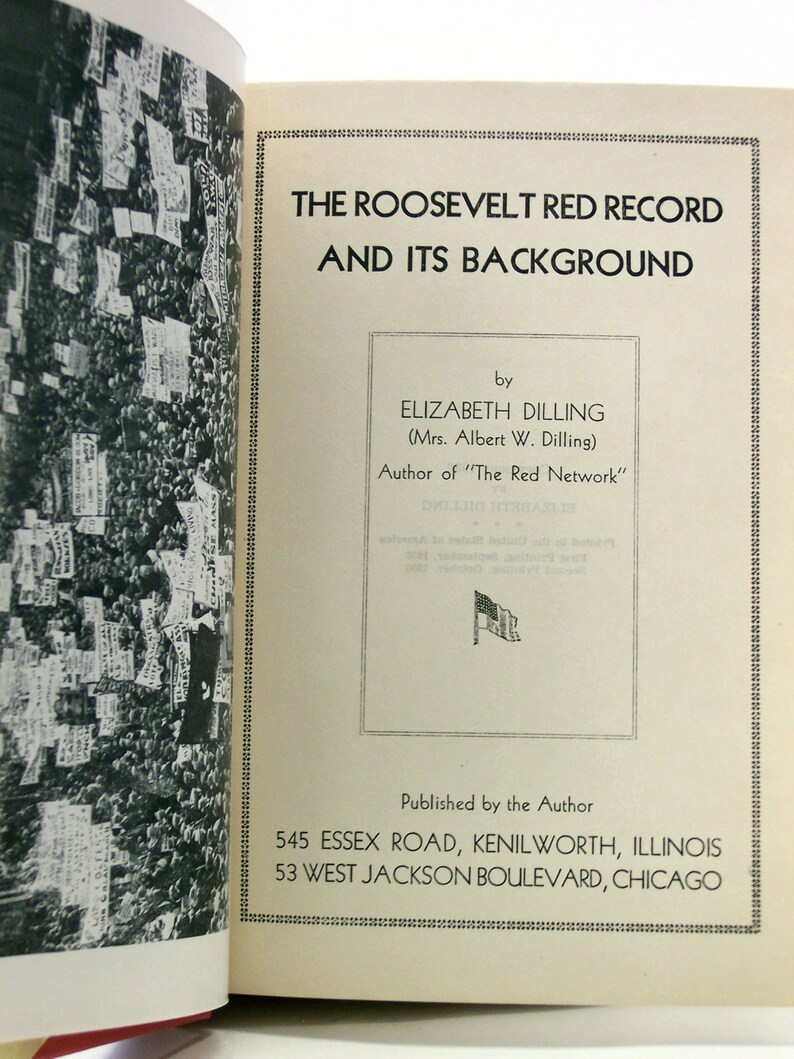 Dilling Elizabeth the Roosevelt Red Record 1936 - Etsy