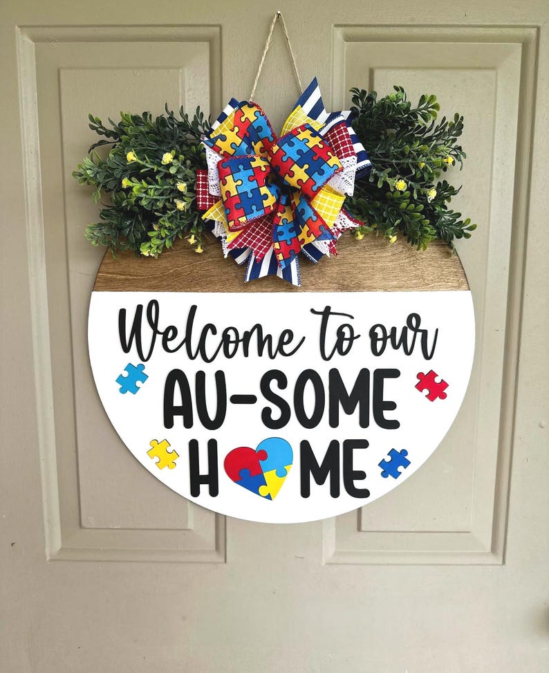 Handcrafted Autism Awareness Welcome Sign: 3D Laser Cut Lettering - Etsy
