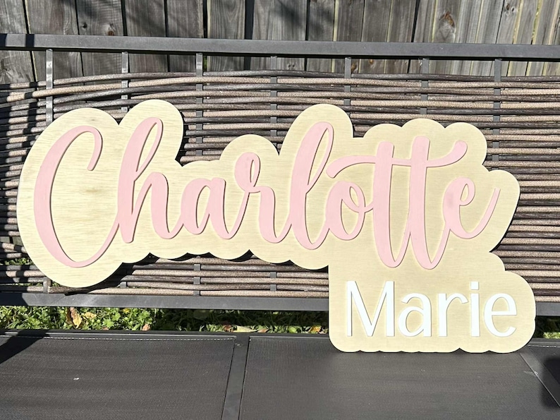 Custom Layered Sign. Childs Name Sign, Nursery Name Sign, Layered Wood ...