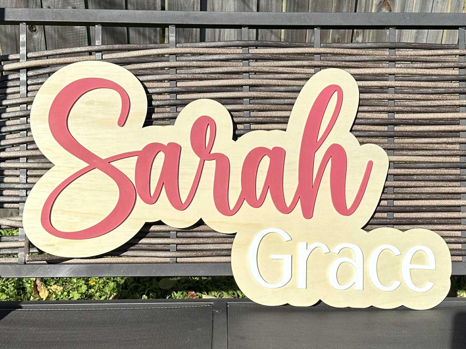 Custom Layered Sign. Childs Name Sign, Nursery Name Sign, Layered Wood ...