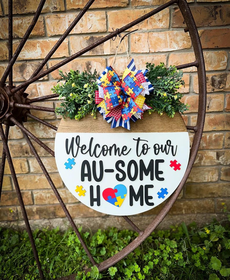 Handcrafted Autism Awareness Welcome Sign: 3D Laser Cut Lettering - Etsy